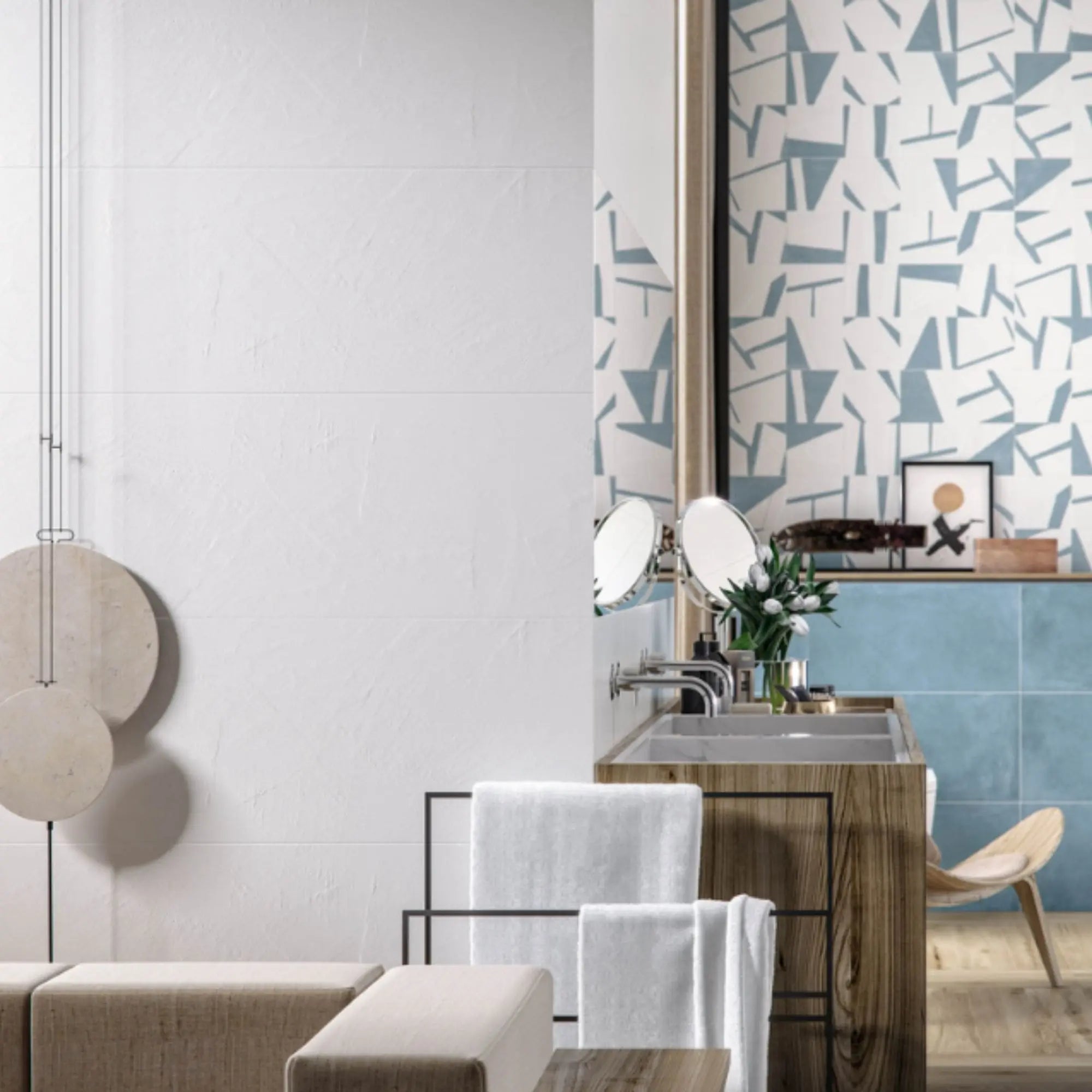 Revestimento Cerâmico 34x91,5cm Uptown White Eco | Macolusa